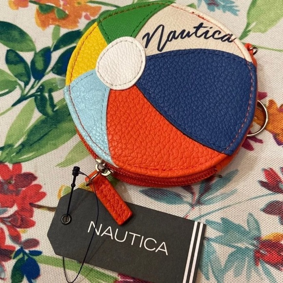 Nautica | Bags | Nautical Beach Ball Coin Purse Keychain | Poshmark